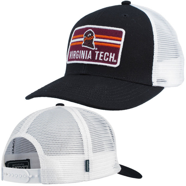 Virginia Tech Triple Striped Patch Trucker Hat: Black Legacy – Campus Emporium