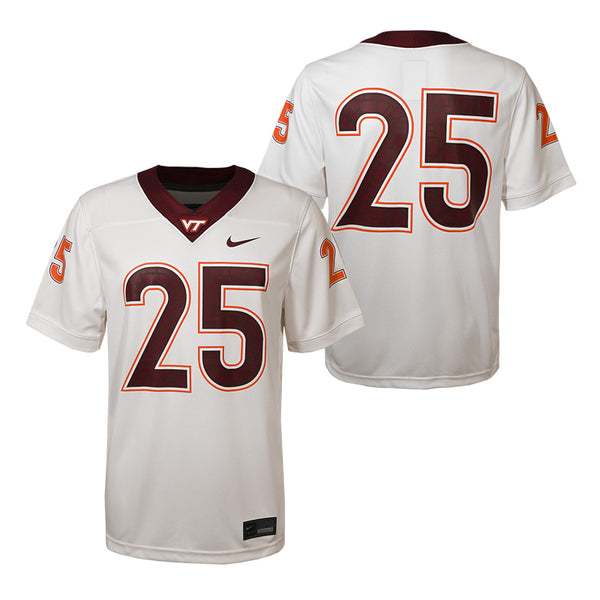 Virginia Tech Adult Replica #25 Football Jersey: White by Nike – Campus ...