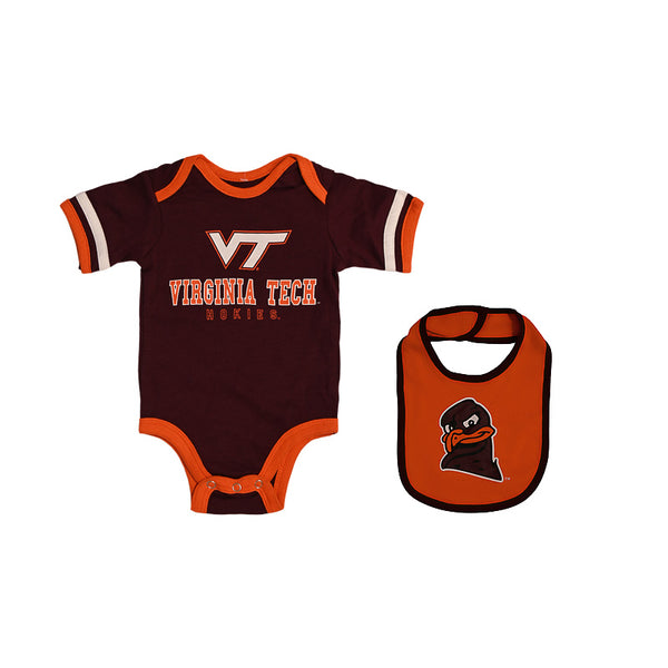 Virginia Tech Baby "The Gifter" One-Piece and Bib Set – Campus Emporium