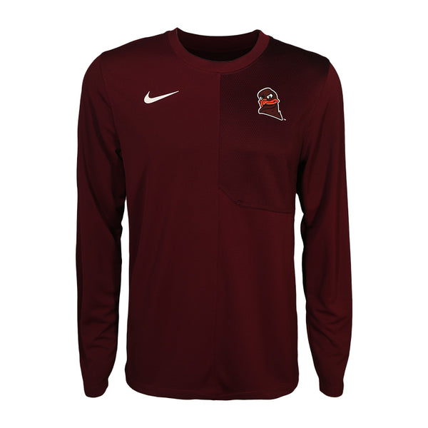Virginia Tech Men's 2025 Dri-FIT UV Coaches Long-Sleeved Top: Maroon b ...