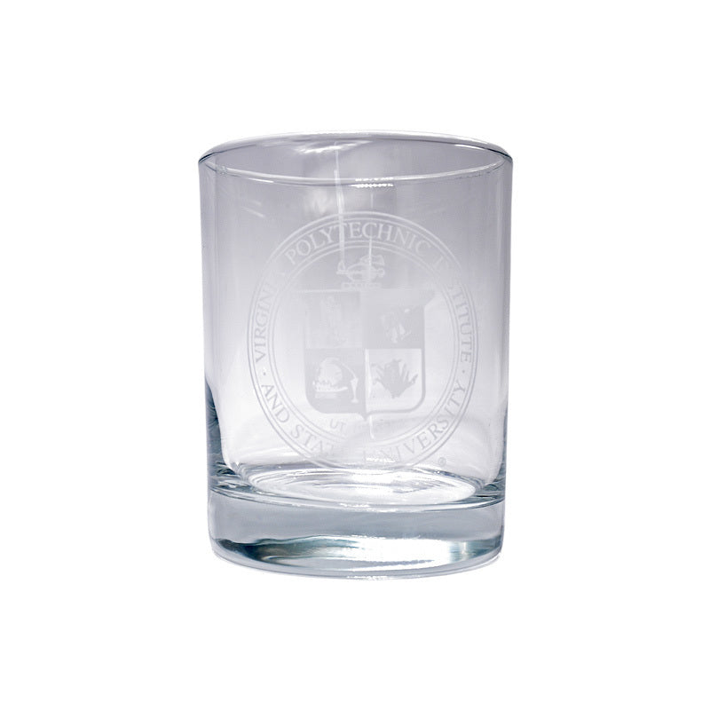 Virginia Tech Satin Frost Etched Seal Rocks Glass – Campus Emporium
