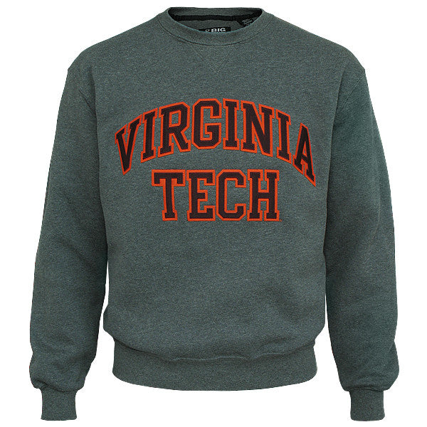Virginia Tech Embroidered Twill Crew Sweatshirt: Charcoal by Gear ...