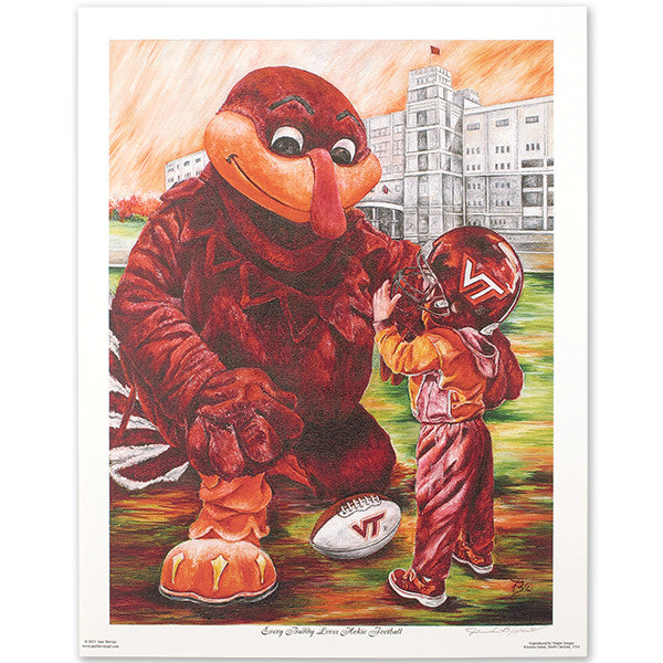 Virginia Tech "Every Buddy Loves Hokie Football" Print by Jane Blevins ...