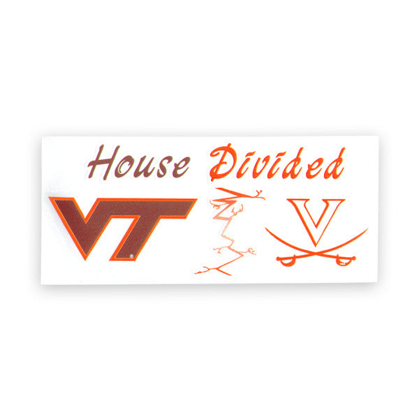 Virginia Tech-UVA House Divided Decal – Campus Emporium