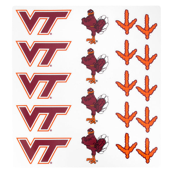 Virginia Tech Logo, Hokiebird, & Tracks Sticker Sheet – Campus Emporium