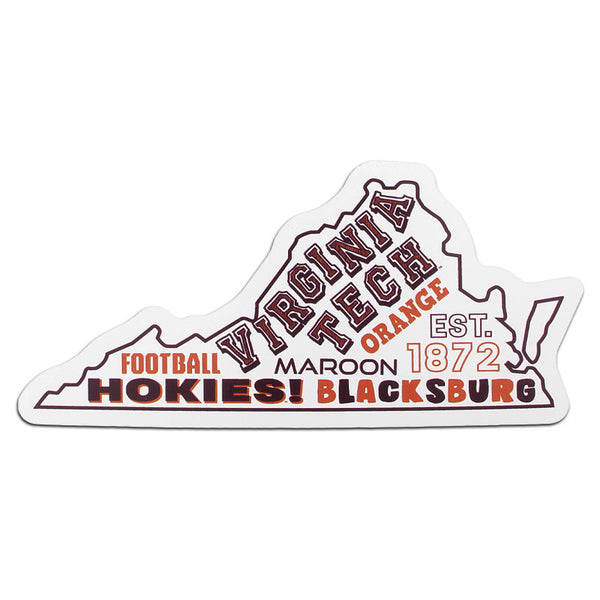 Virginia Tech State of Virginia All Over Magnet – Campus Emporium