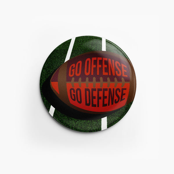 Spirit Button: Go Offense Go Defense – Campus Emporium